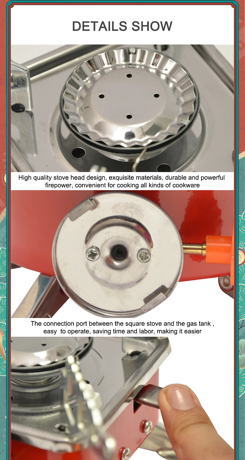 Garida Small Square Stove Portable Gas Stove New Mini Exquisite Folding ...