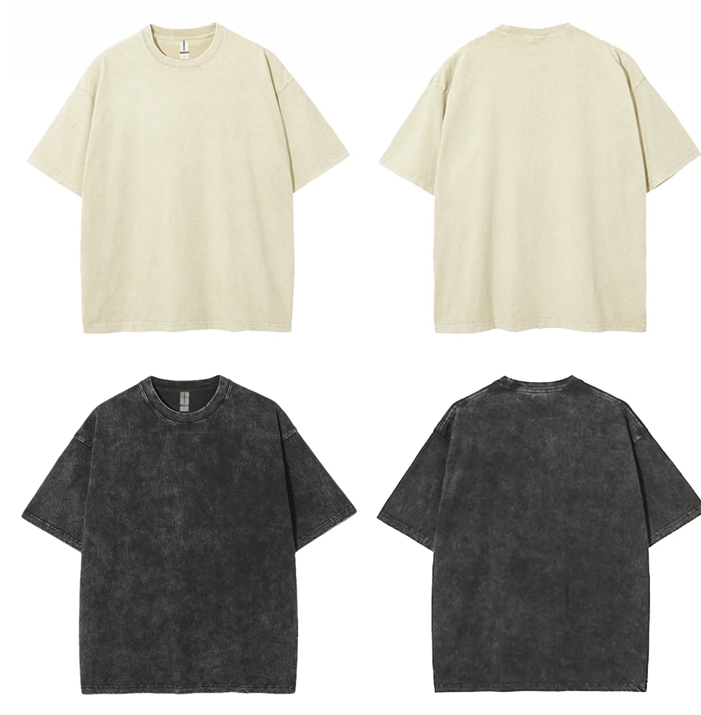 Doveark 100% Pure Cotton Acid Wash T-Shirts - Heavyweight Vintage Men's ...