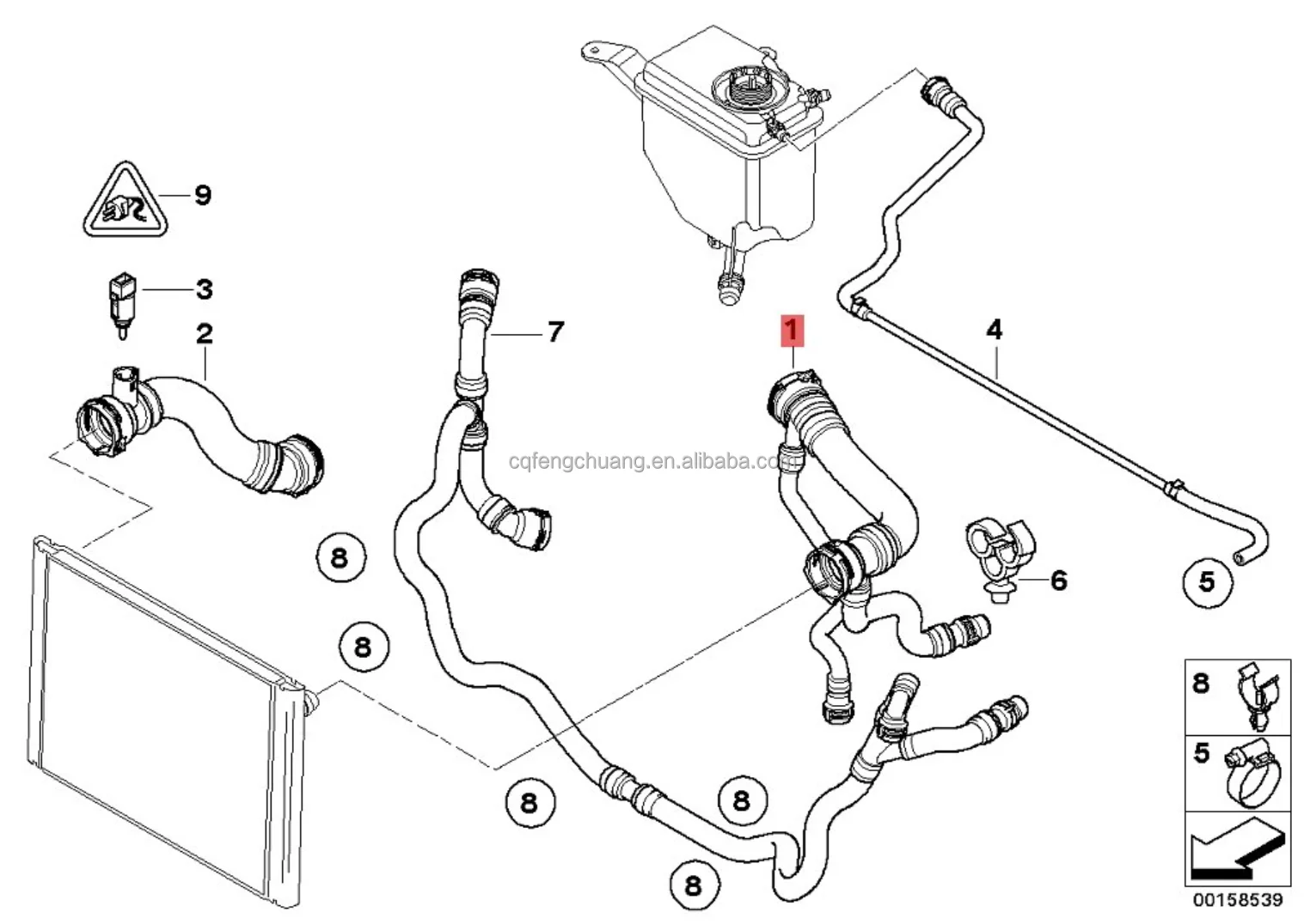 Auto Parts Lower Upper Radiator Coolant Hose Oem 17127546064 For Bmw ...