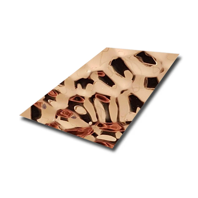 Interior Metal Wall Decorative Panel Water Ripple Finish Gold Mirror ...