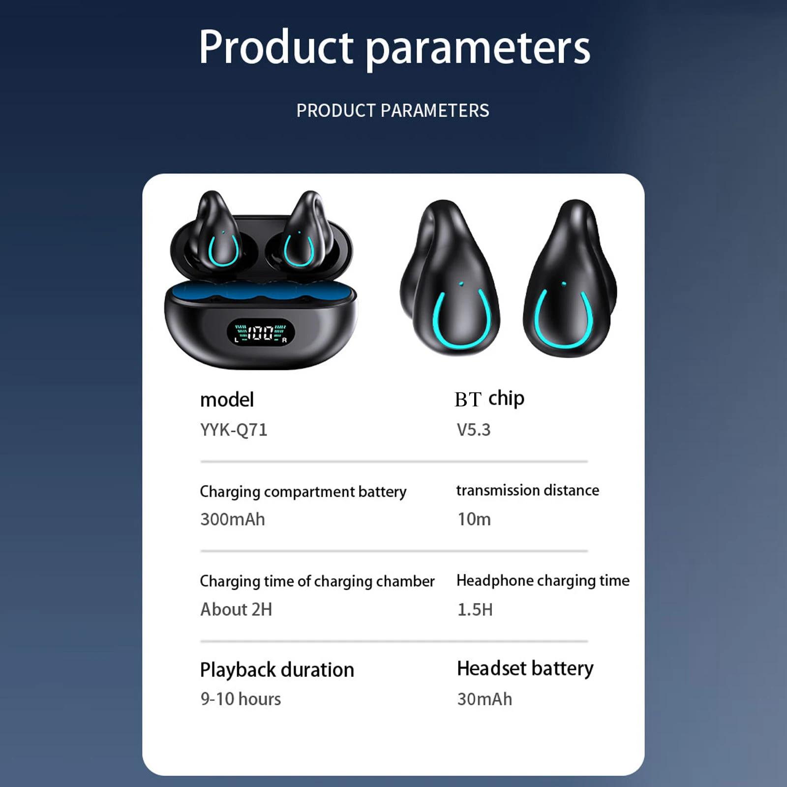 2024 BT 5.3 Headphones - in-Ear Noise Canceling TWS Earbuds