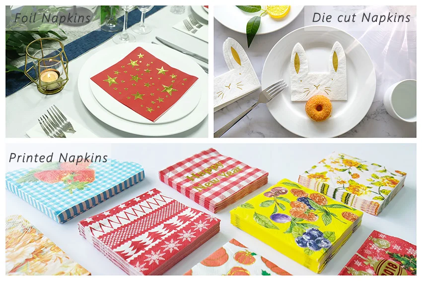 3 Layer Black Pre Fold Dinner Party Tissue Paper Napkin - Buy 3 Layer ...