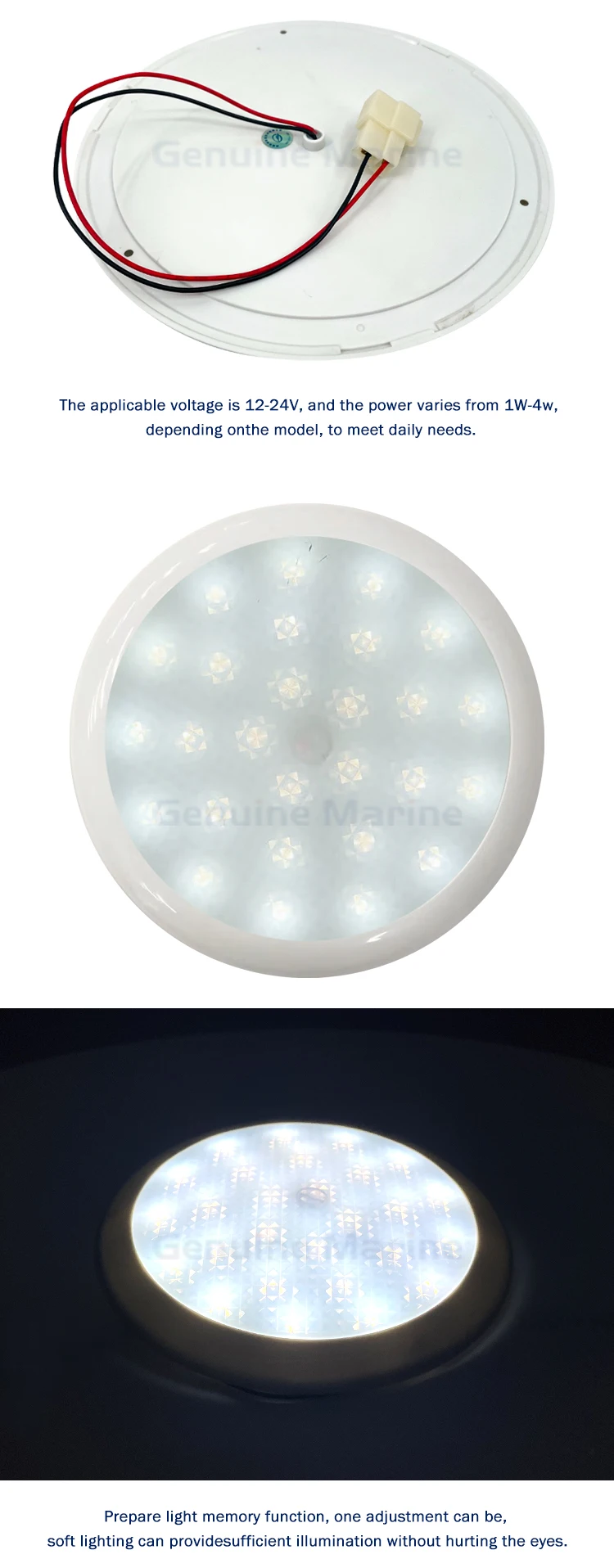 Genuine Marine Ceiling Lights Lamp Boat Round Downlight for Ship RV ...