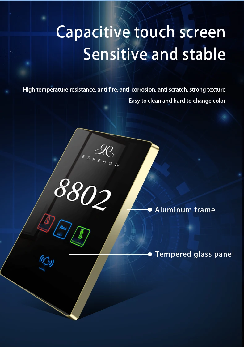 Smart LED Touchable Screen Door Number - Hotel Electronic Doorplate