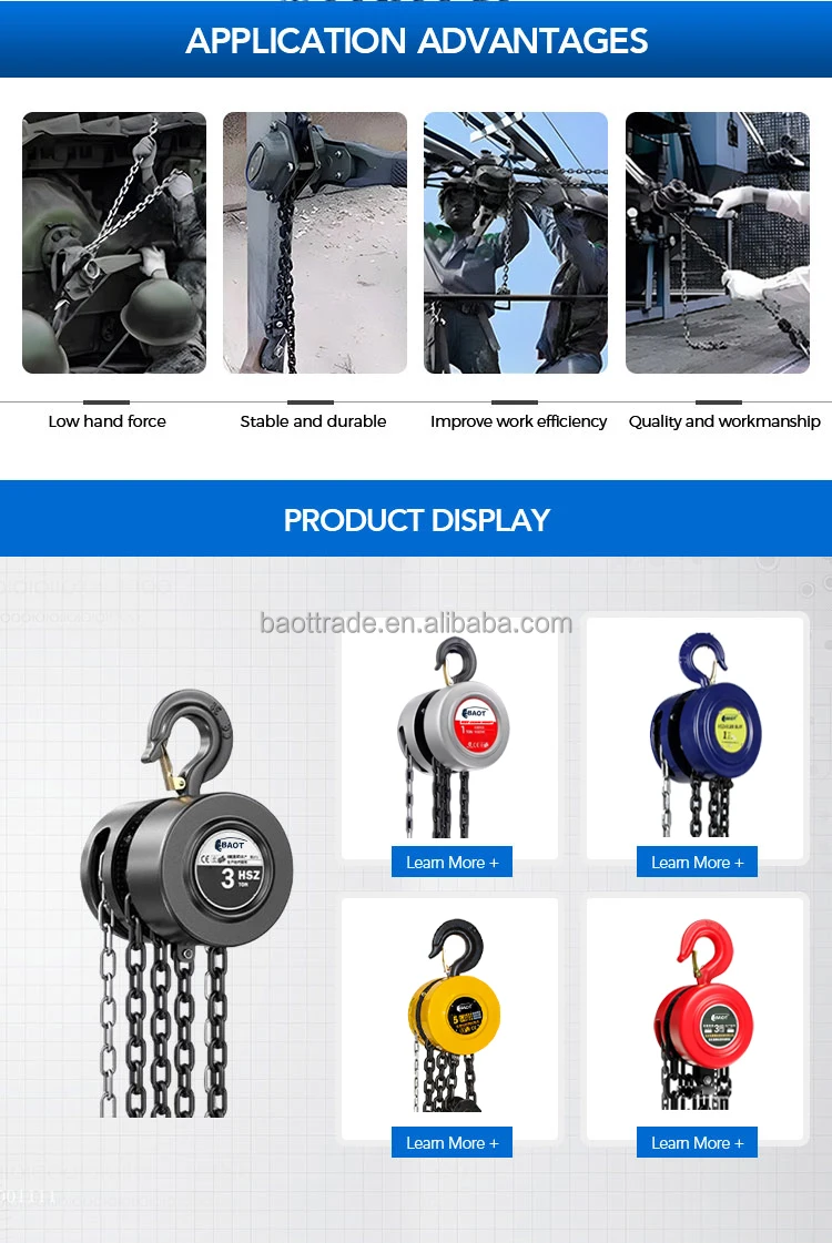 Customized Support 2200 LBS 1 Ton Manual Chain Hoist Lifting Tool Mini ...