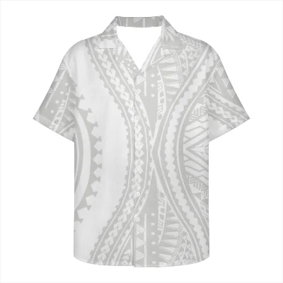 Polynesian Elei Tribal White-gray Gradient Design Custom Cotton ...