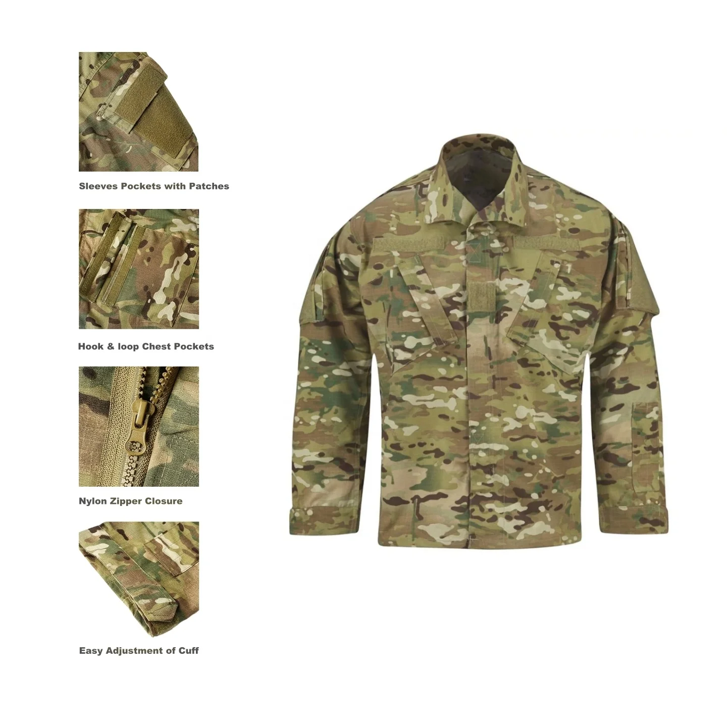 Tactical Jacket And Pants Camo Hunting Acu Uniform Set Army Green ...