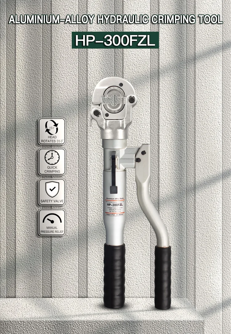 HP-300FZL Hydraulic Cable Crimper 16-300mm2 with Latch Type Rotatable ...