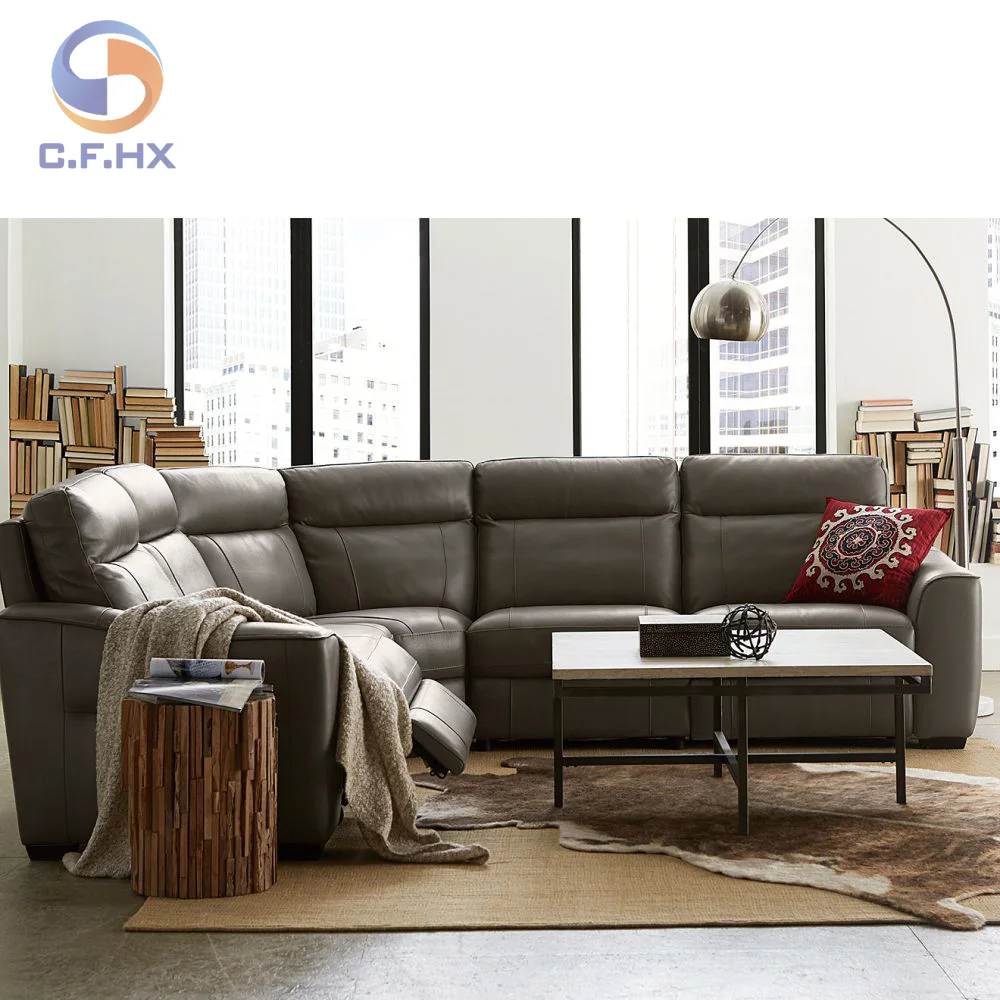 Luxury Leather L-shaped Sofa Set Elegant Addition To Living Room Lounge ...