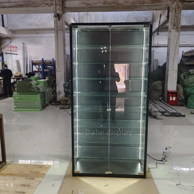 Multi-layered Glass Showcase Lockable Full Vision clear Smoke Shop ...