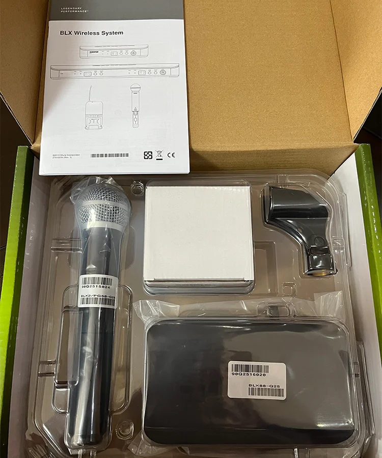 BLX24 BLX4 PG58 SM 58 BETA58 Wireless Microphones 2 Channel Uhf ...