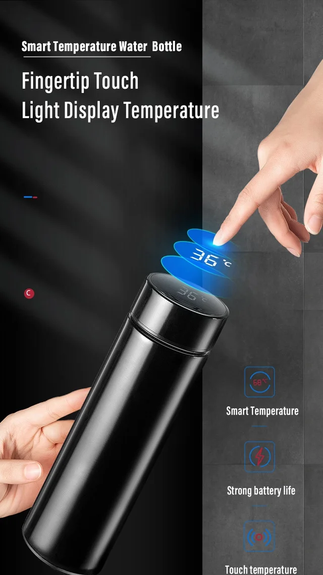 Smart LED Temperature Display Thermos - 500ml Stainless Steel