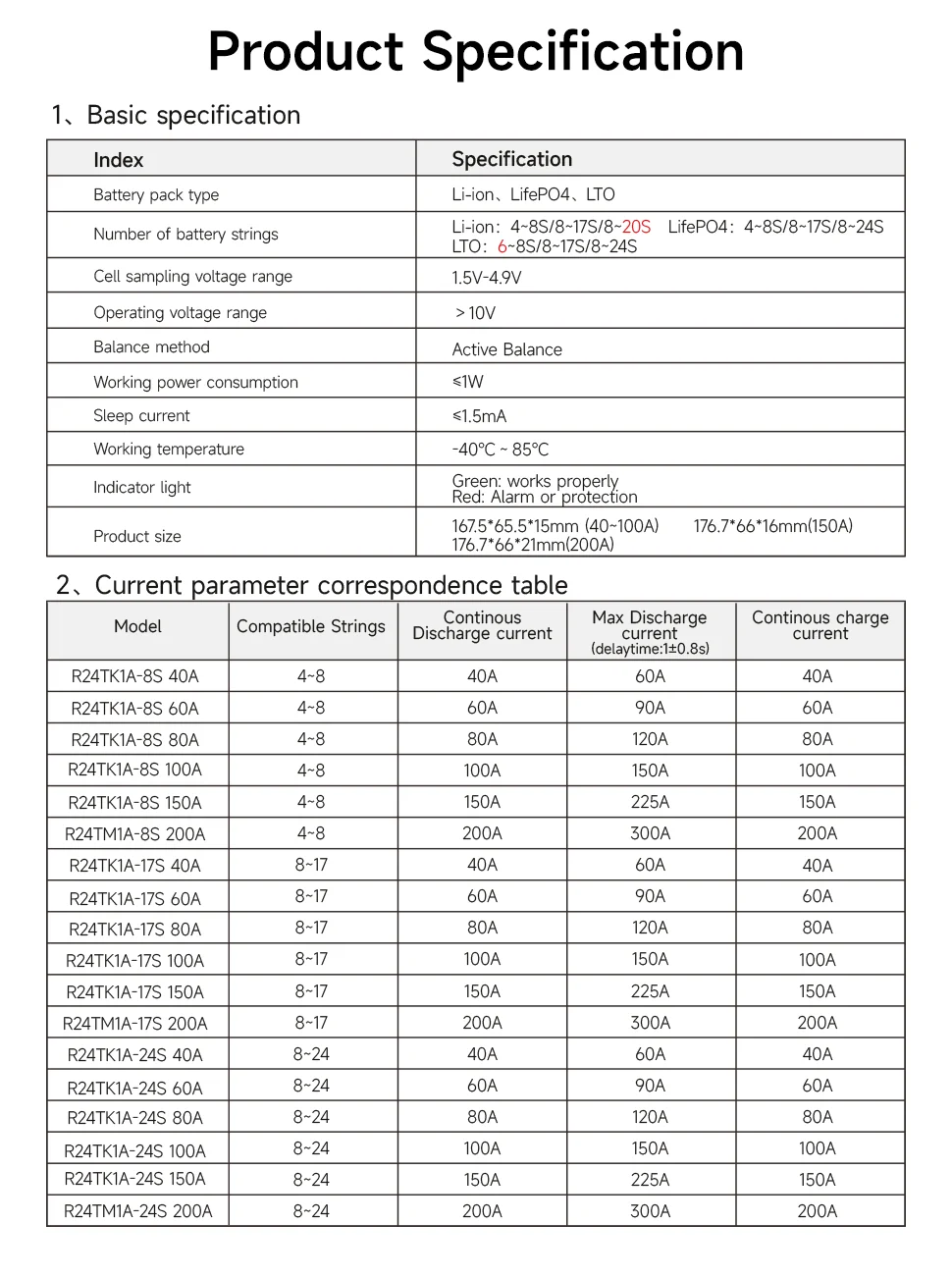 DALY Smart Active Balance BMS - 24V 48V 200A 8S Lifepo4