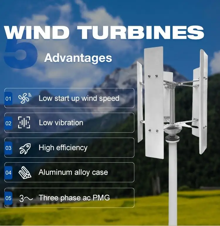 10kw 360 Volt Vertical Wind Turbine Generator Small 360 Volt For Home Use 10kw Wind Power ...