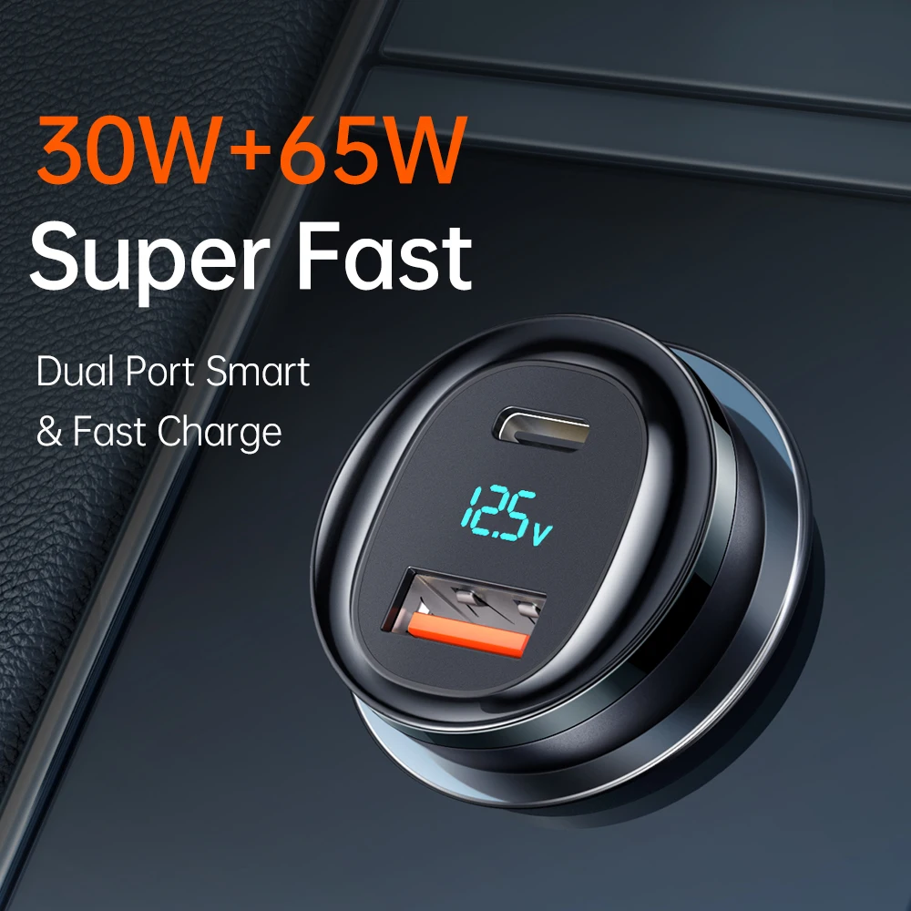 Dual Port Car Charger - 95W PD Type C + 65W USB Fast Charging