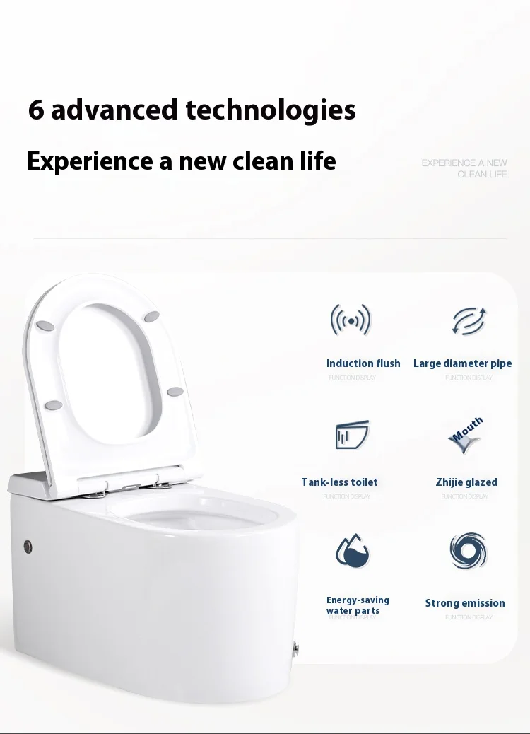 Luxury Modern Smart Intelligent Automatic Toilet One Piece Ceramic Wall ...