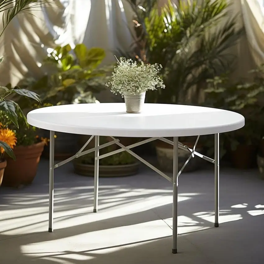 4ft/5ft/6ft Banquet Hall Wedding Collapsible Plastic Round Folding ...