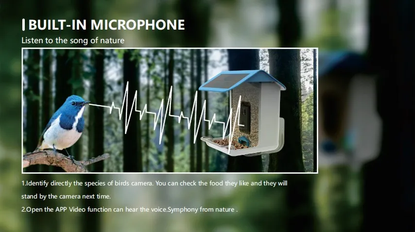 Ai Recognition Smart Bird Feeder For Christmas Gift With Camera And Motion Detection Function ...