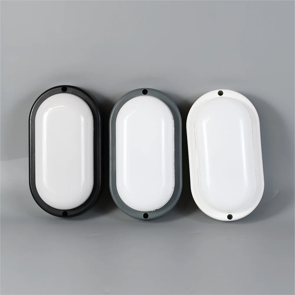 Black White Oval Bulkhead Lamp IP54 Waterproof Led Porch Lights Outdoor ...
