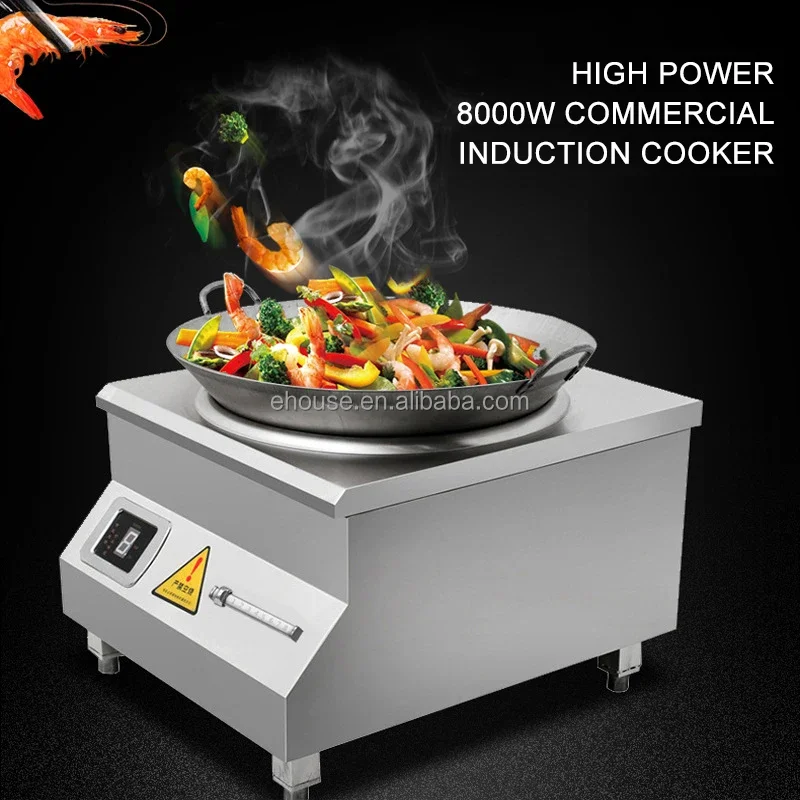 8KW High-Power Commercial Kitchen Induction Stove Stainless Steel Fast ...