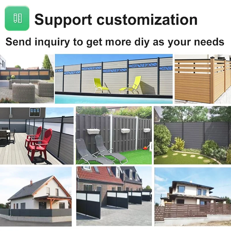 Modern Garden Fencing Wood Plastic Composite Privacy Fence Panel Balcon ...