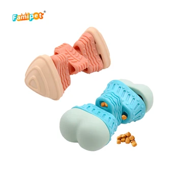Famipet Custom New Arrival Durable Food Grade Nylon Rotatable Bone Design Indestructable Tpr Dog ...