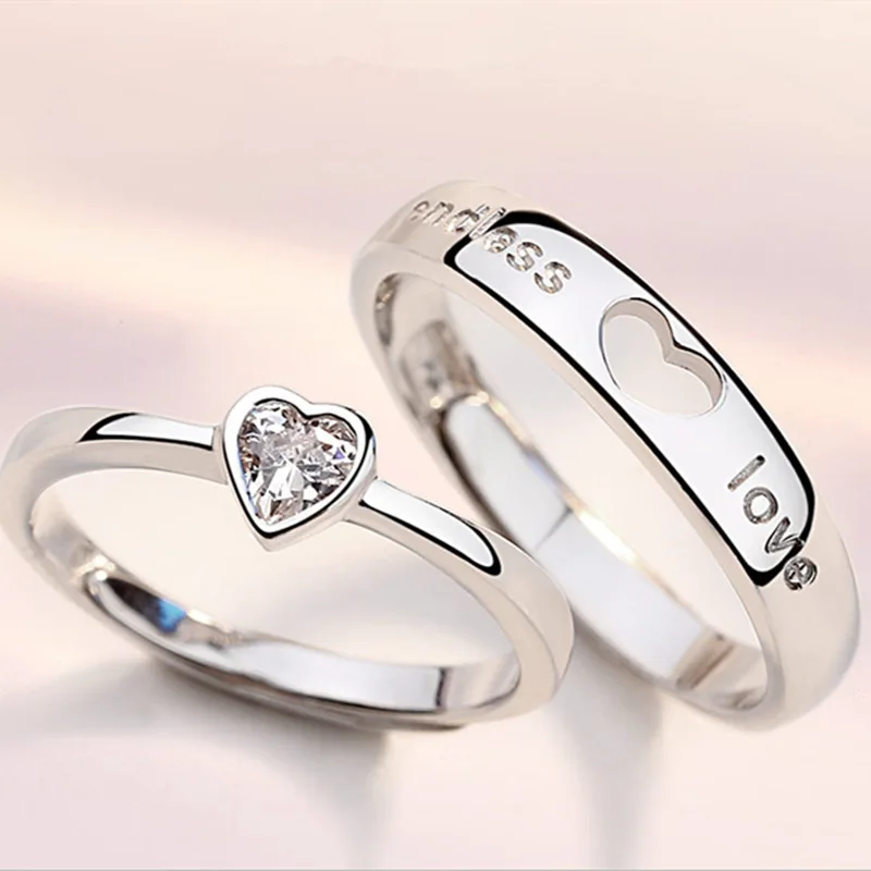 New Arrival Couple Ring Men Women Hollow Heart Fashion Rings Coral ...