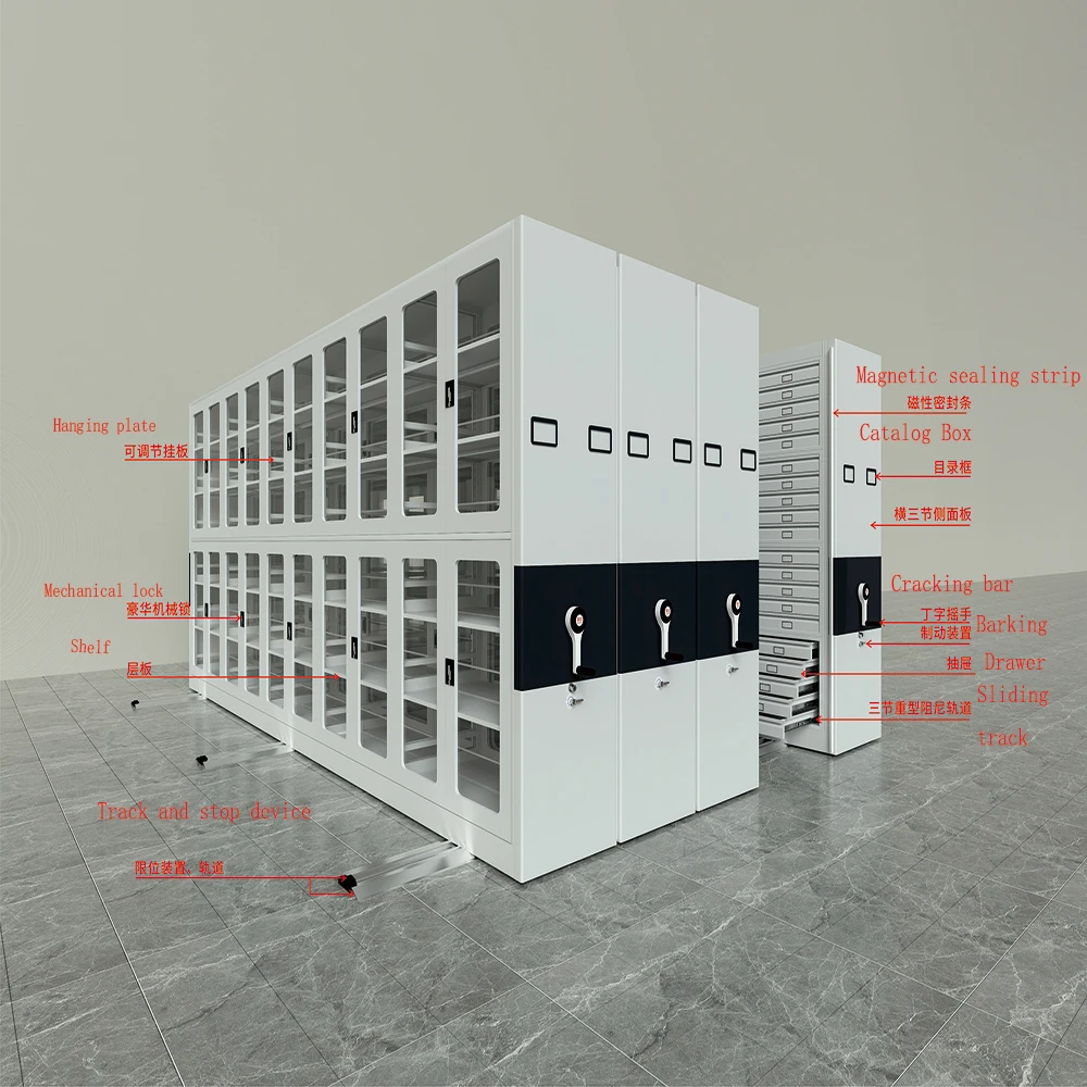High-density Mechanical Library Mobile Shelving System Movable File ...