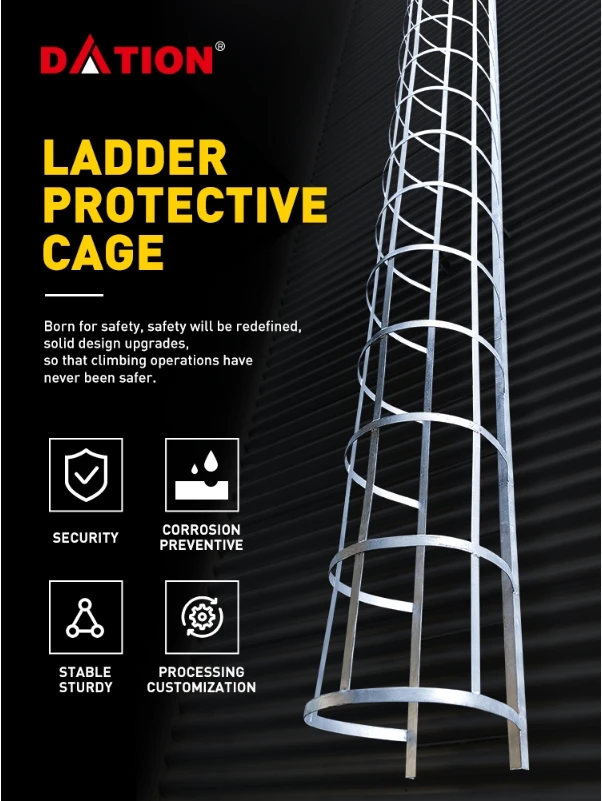 Industrial Outdoor Vertical Cage Ladders Aluminum Material Safety Cat ...