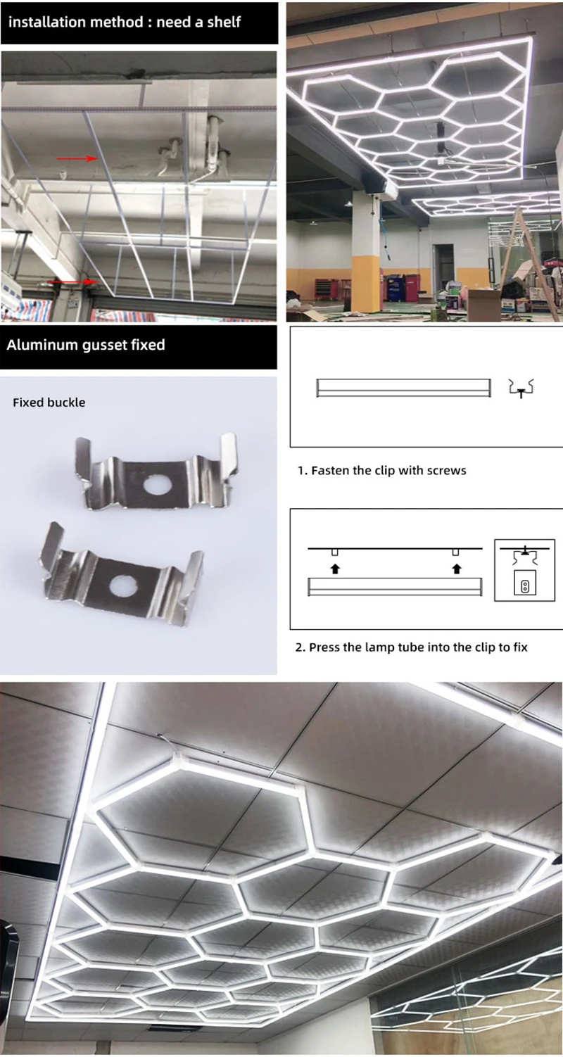 Hexagon LED Garage Lights - Efficient 672W Work Lighting