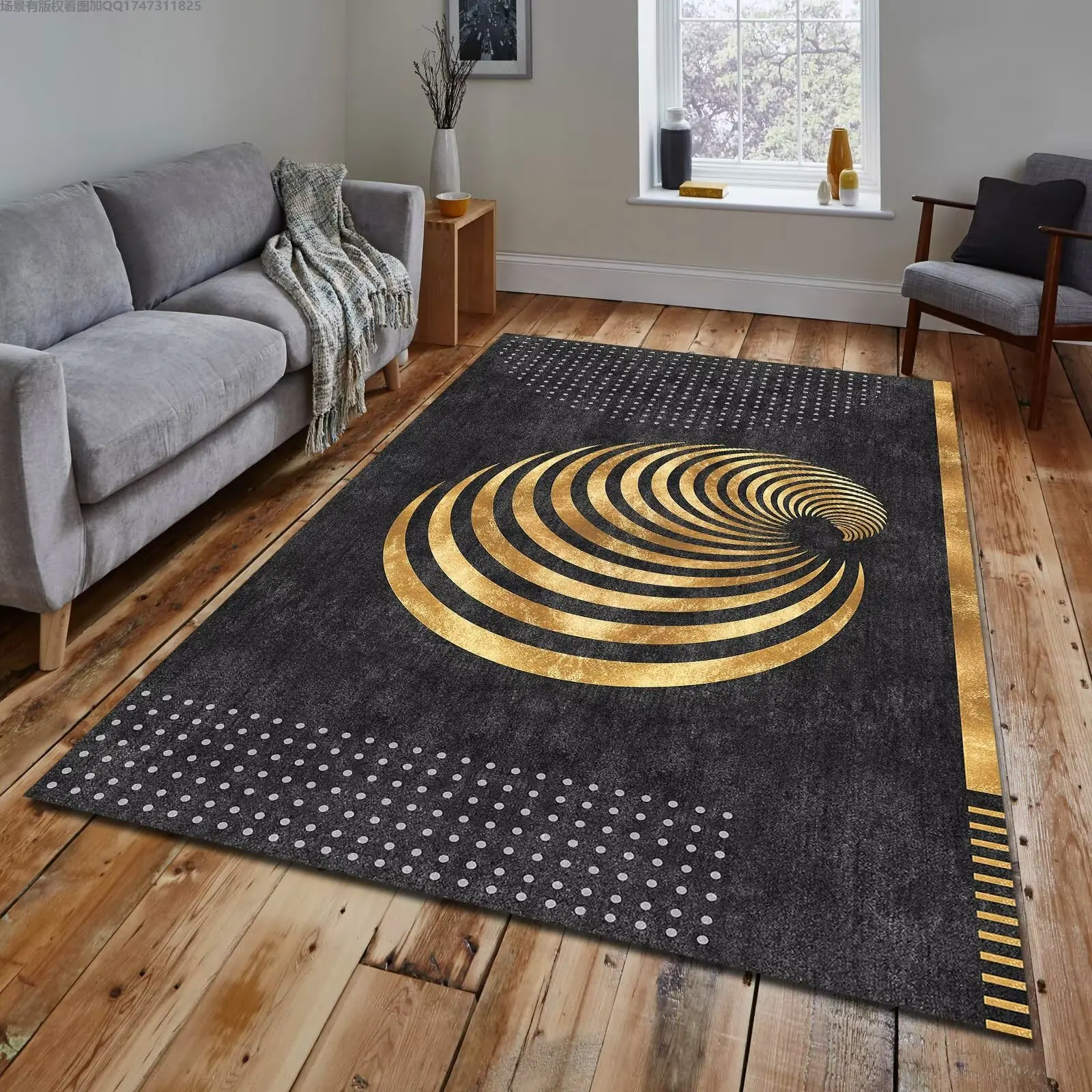 3D Flower Realistic Carpet Modern Center Rug Living Room Washable Home ...