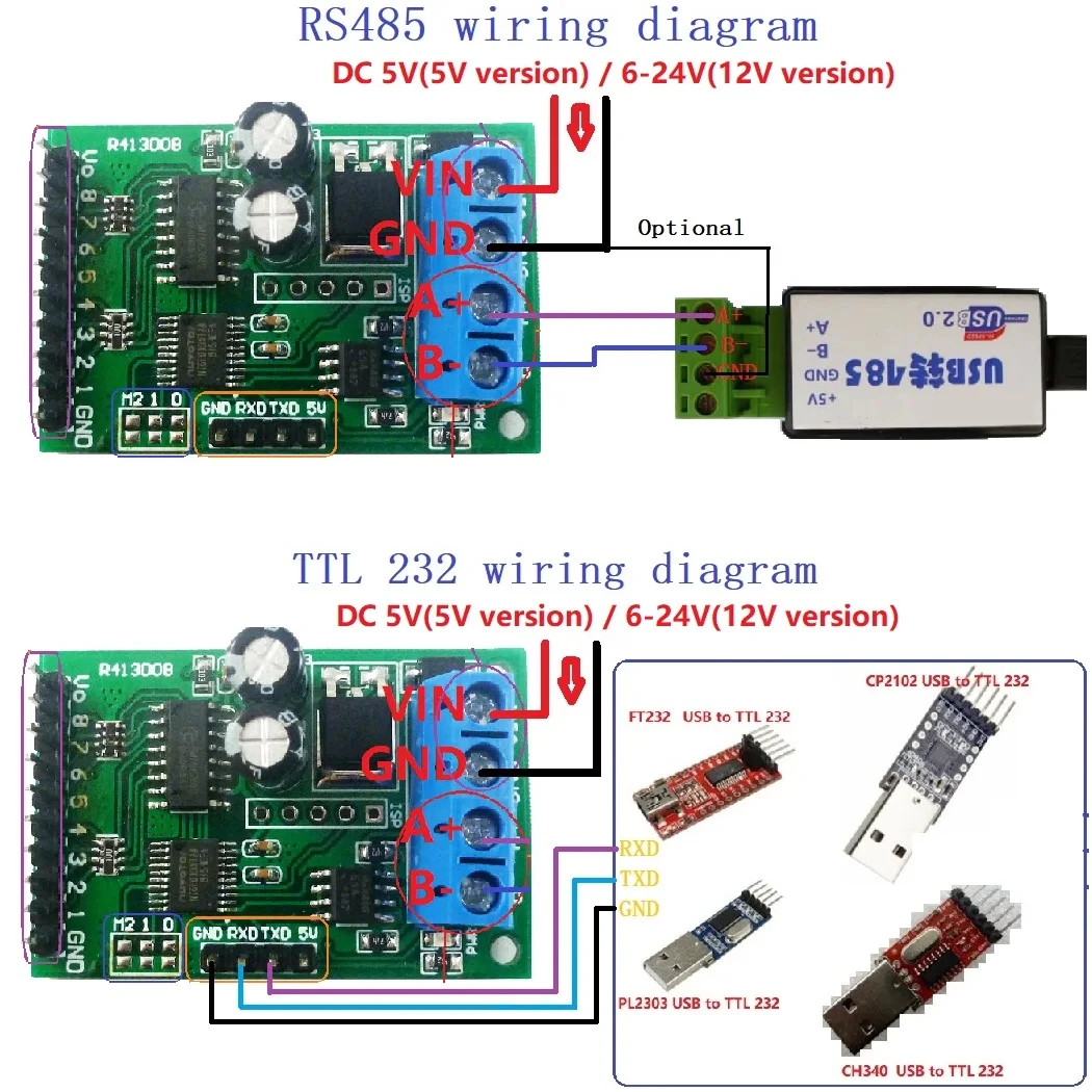 R413D08 PLC Modbus RTU Module - 8ch IO Control Switch Board