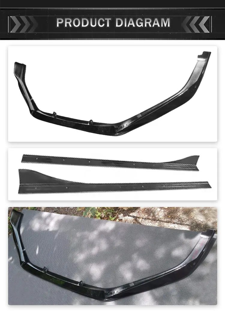 New Mazda Demio 2014-2020 Front Lip & Side Skirts Body Kit, Matte Black ...