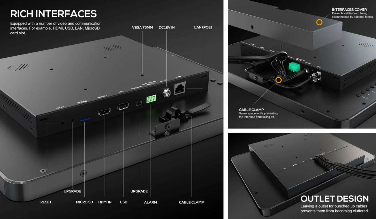 Aimedik 13.3 Inch Public View Camera Monitor Cctv Monitor All In One ...