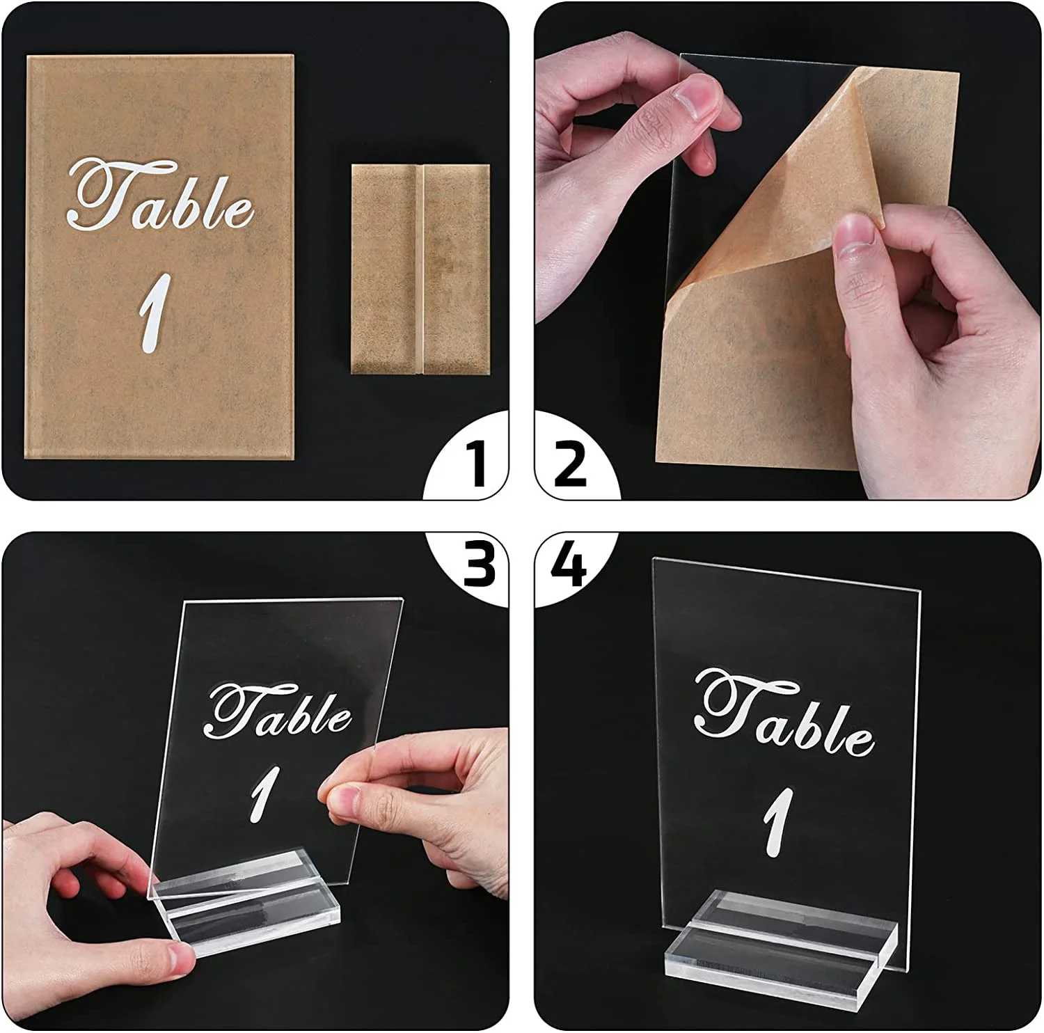 Transparent Acrylic Wedding Guest Name Card Restaurant Birthday Event ...