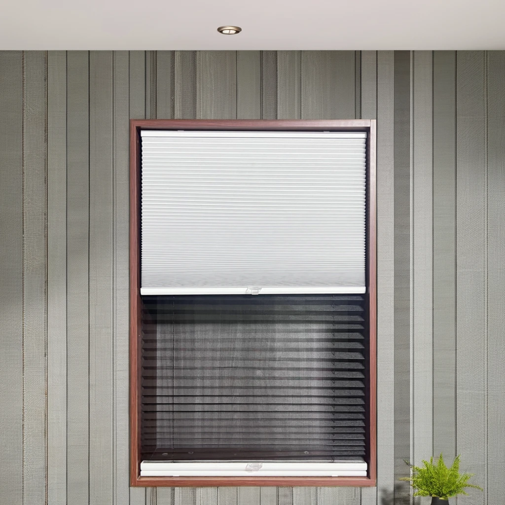 Modern Manual Cellular Blinds Cordless Blackout Window Blinds Day Night ...