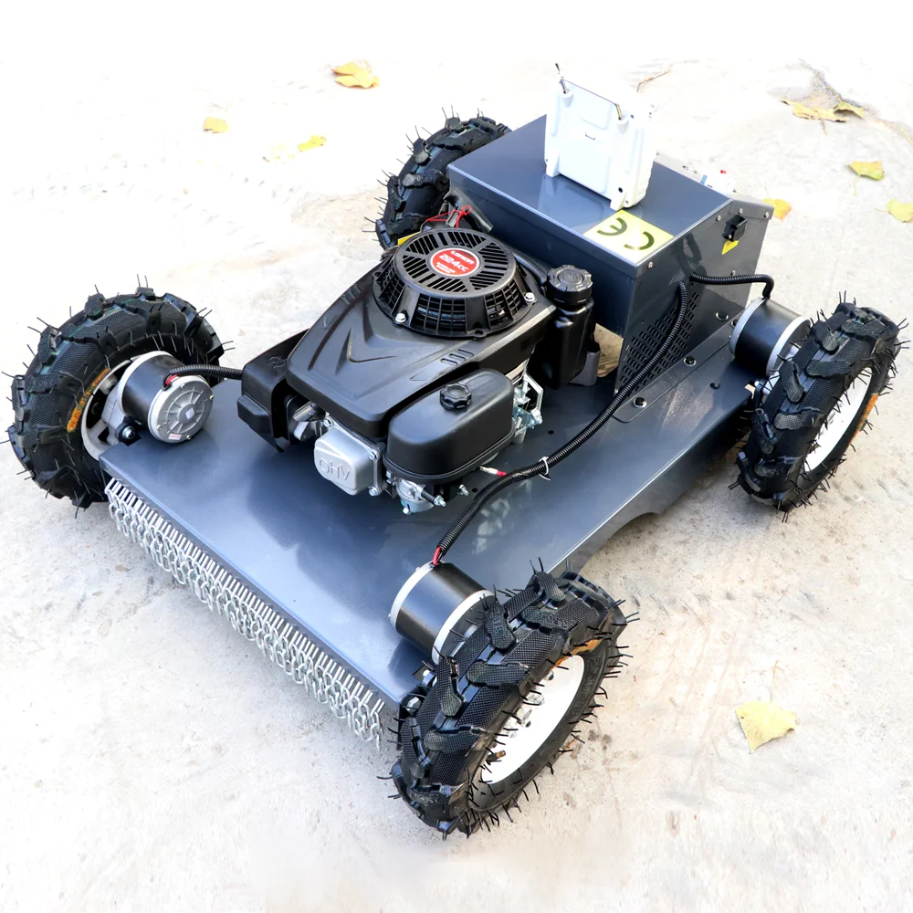 7.5/9HP All Terrain Gasoline Remote Control Robot Lawn Mower Steel ...