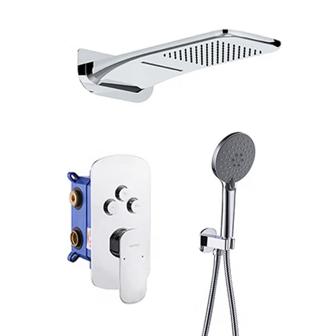 Empolo shower 3 way wall mounted push button Thermostatic Rain Shower ...