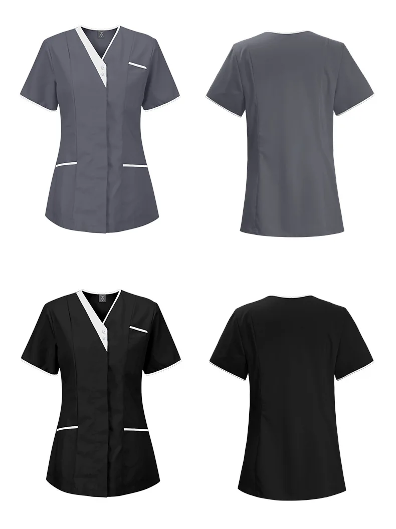 2023 Custom Scrubs Uniforms V Neck Wrinkle Casual Medical Uniform V ...