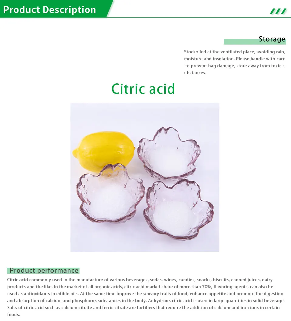 Low Price Food Grade Acidity Regulators Powder Citric Acid Monohydrate