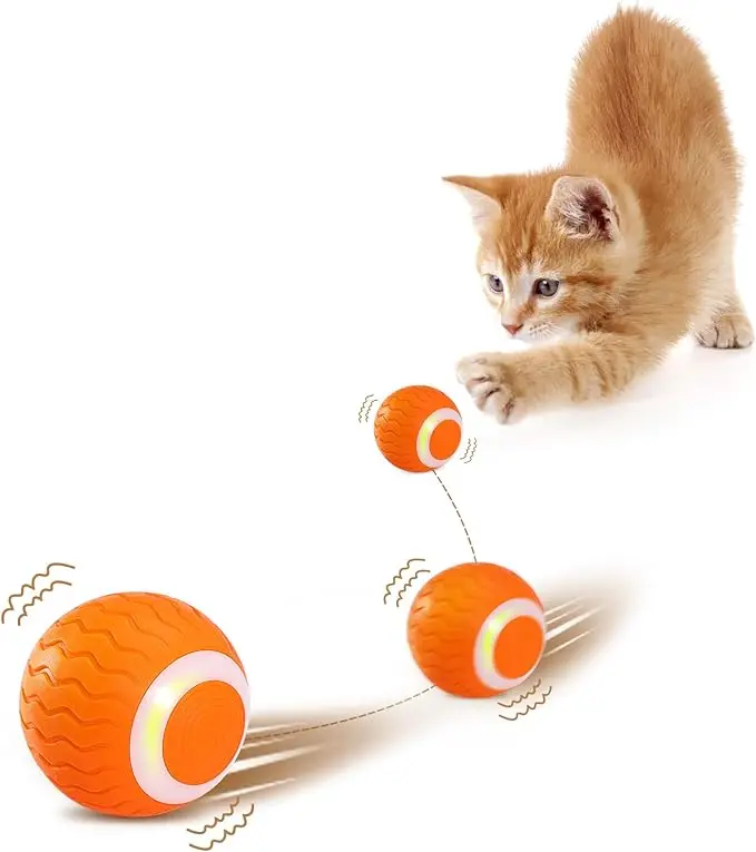 Pet Smart Electric Jumping Rolling Ball Cat Relieve Boredom Automatic Rotating Ball With Led ...
