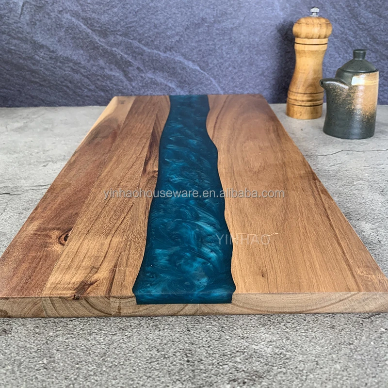 On Sale 46x23cm Acacia Wood Resin Splicing Large Charcuterie Board ...