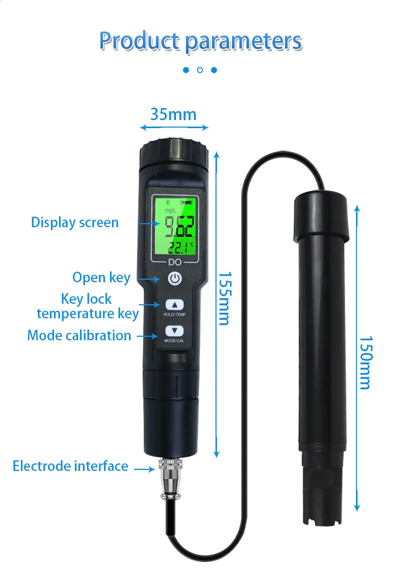 BLE-9100 Sensor Dissolved Oxygen Analyzer - Portable & Accurate