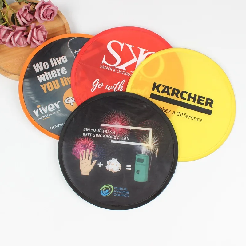 Collapsible Fan Custom Designs Foldable Nylon Flying Disc Folding Fan ...