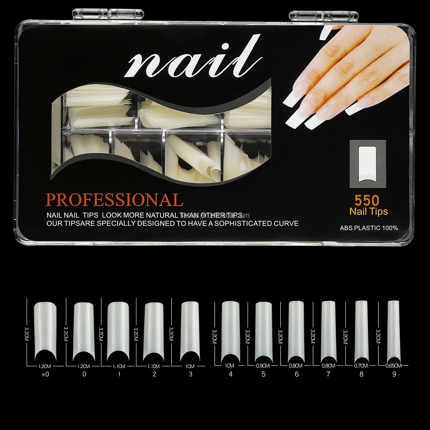 Professional Natural Nail Tips 550tips/box Half Cover False Nails ...