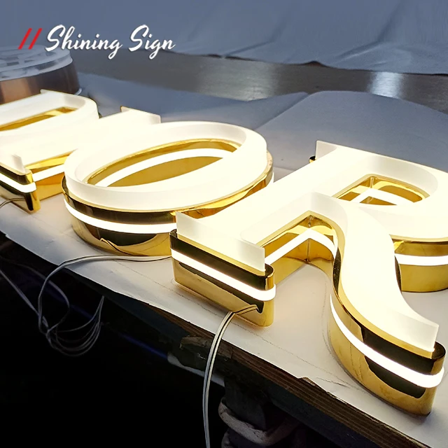 Shining Sign illuminated channel letters 3d letter sign board acrylic ...