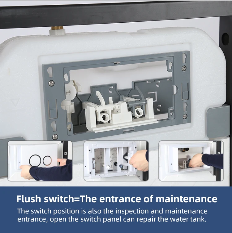 Modern Space-saving Toilet Tank System Bathroom In-wall Mounted Flush ...