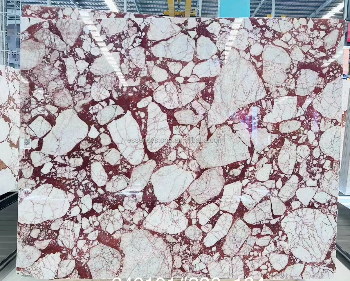 Natural White Stone Calacatta Viola Marble Slabs Burberry Bulgari Red ...