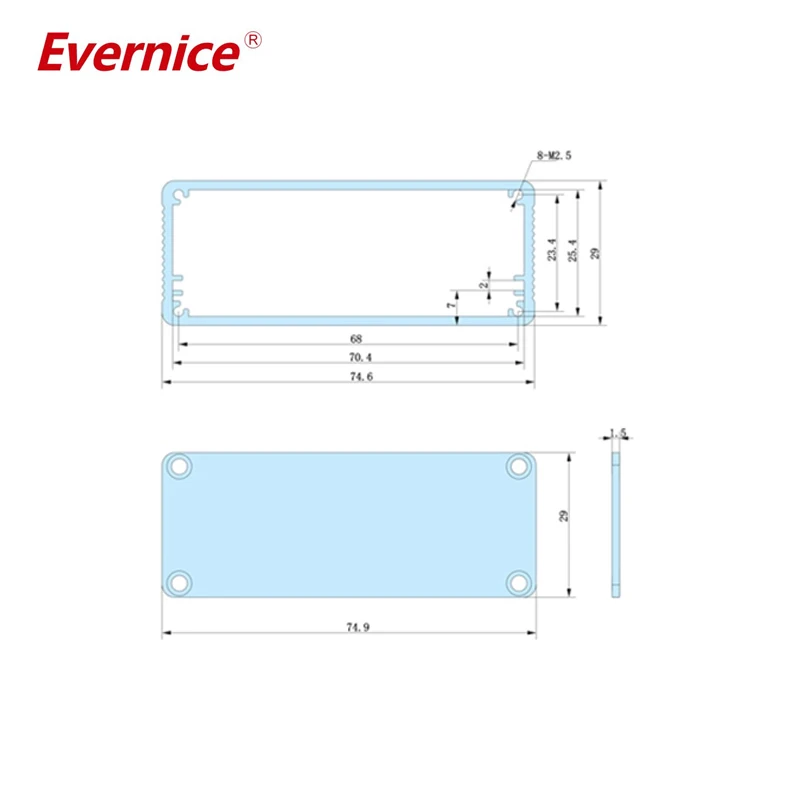 CNC Metal Stamping Extruded Aluminum Enclosure Electronics Enclosure ...