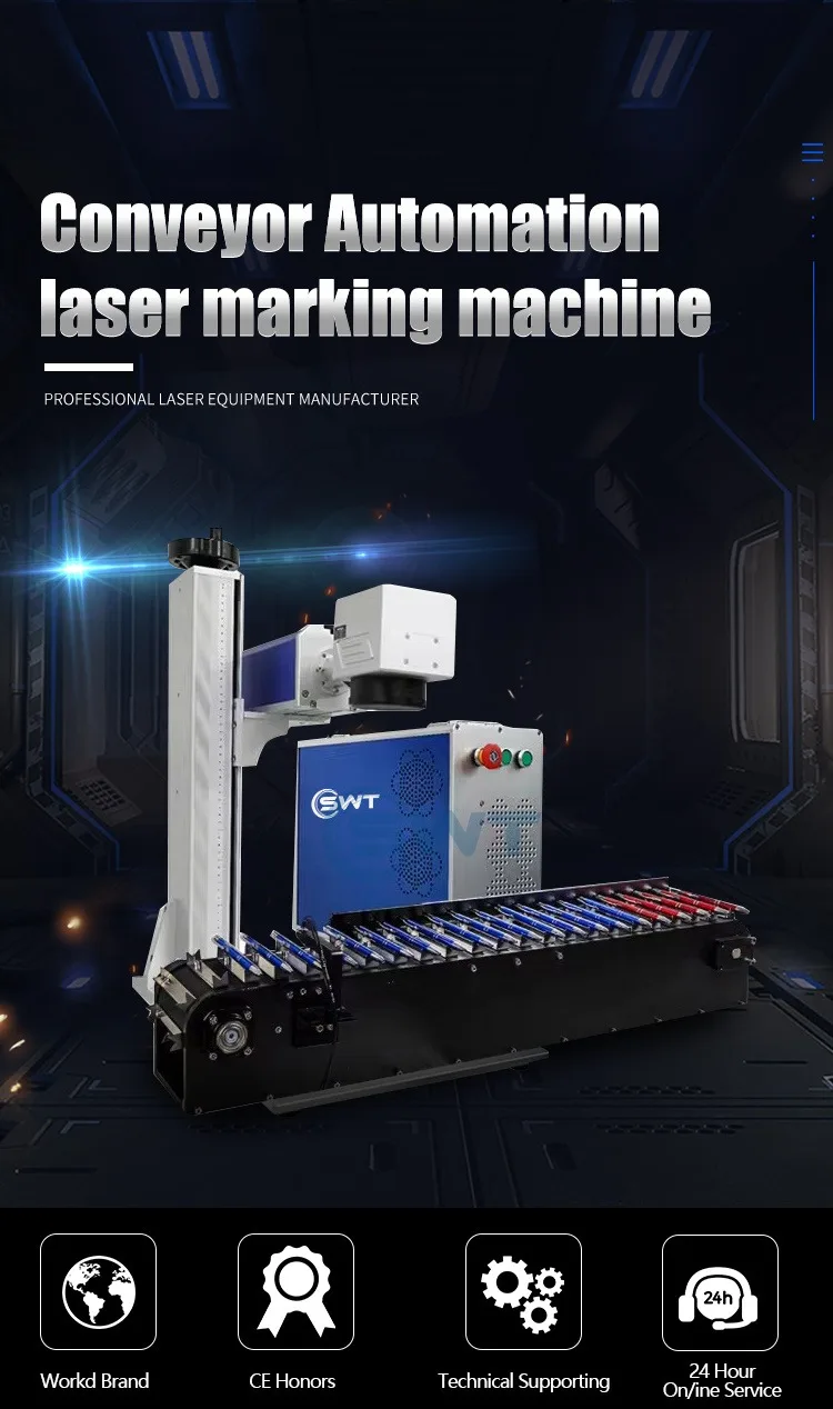 Smart Desktop Custom Pen Conveyor Flying Mark Fiber Uv Co2 Galvo Laser ...